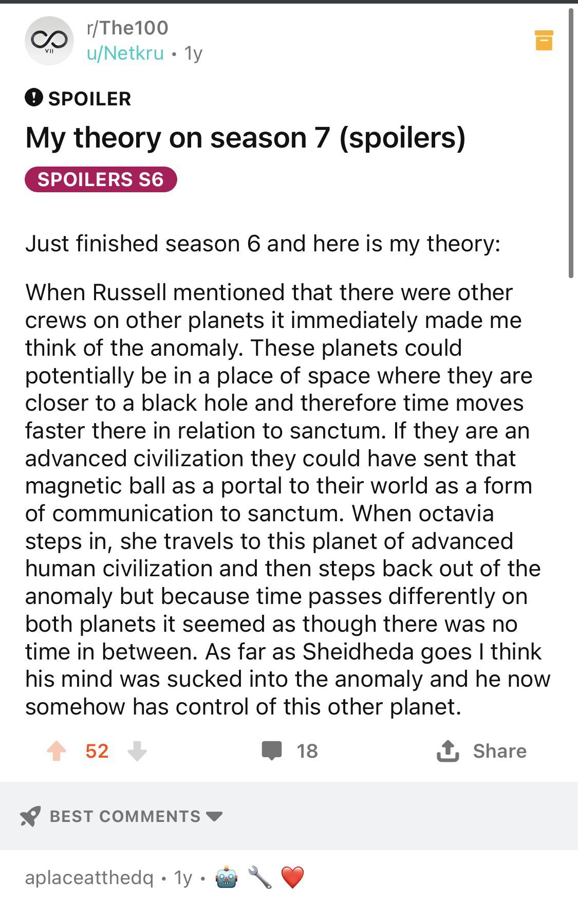 Rate my prediction in accuracy! (I made a reddit post about a theory before s7 aired) | Scrolller