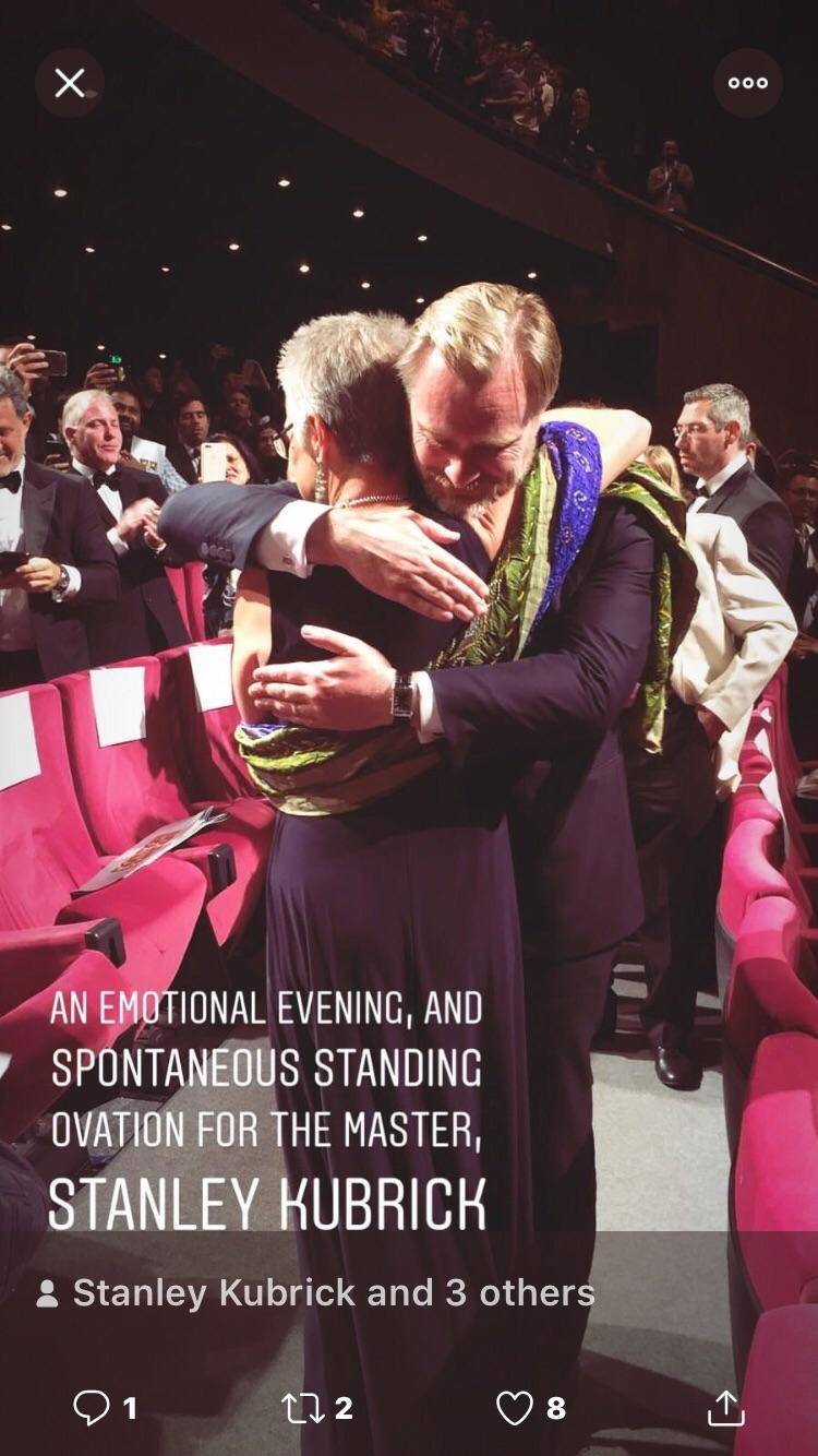 Received a hug from Christopher Nolan after the screening of 2001 in Cannes and the amazing ten ...