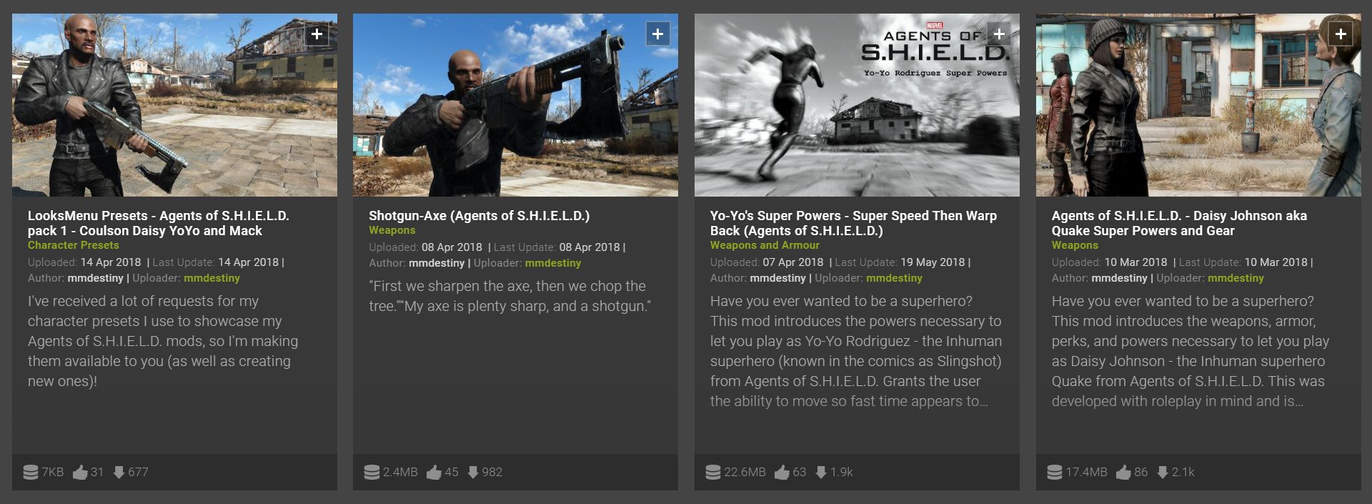 Recently I started playing Fallout4 again and I accidentally stumbled upon those awesome mods ...