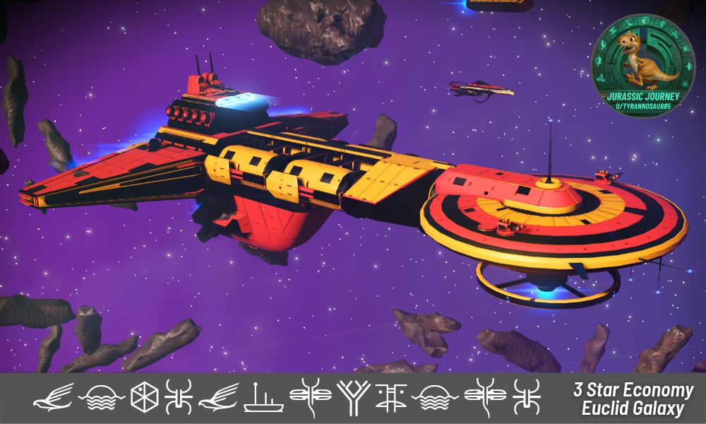 Red & Yellow Enterprise System Freighter. | Scrolller