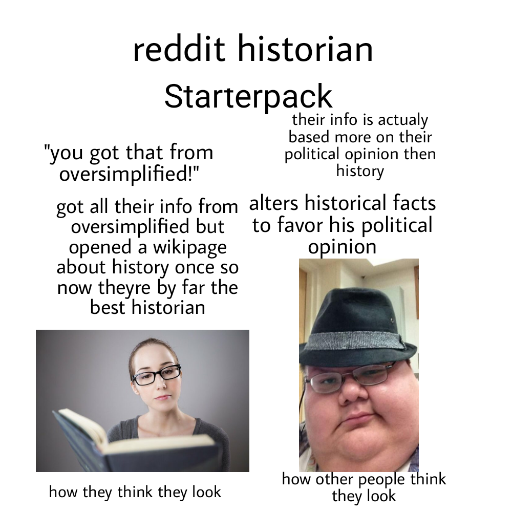 reddit historian starterpack | Scrolller