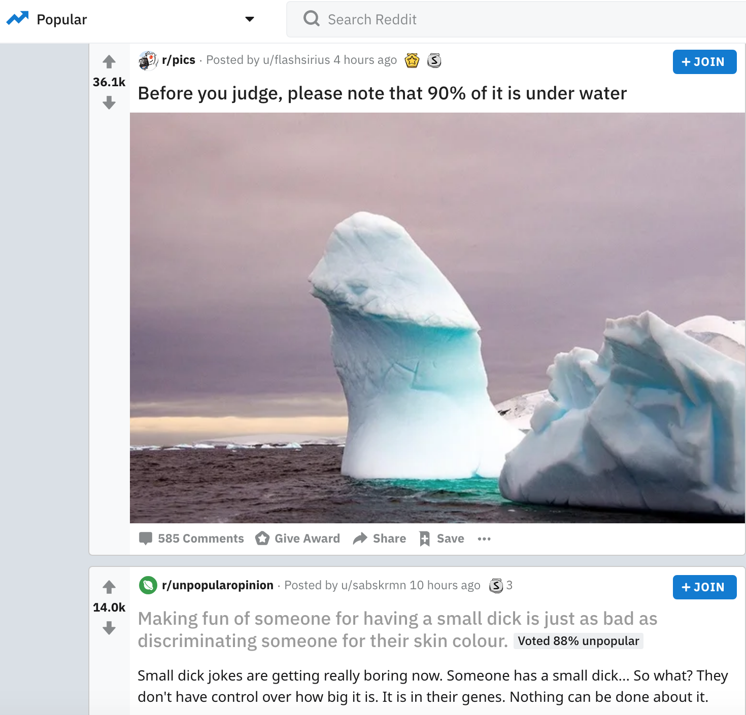 Reddit's small dick problems | Scrolller