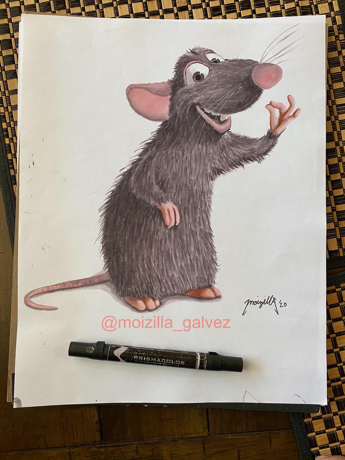 Remy (ratatouille) marker drawing | Scrolller