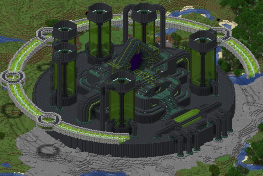 Render of my SMP base, 60,000 blocks of gray concrete and counting | Scrolller