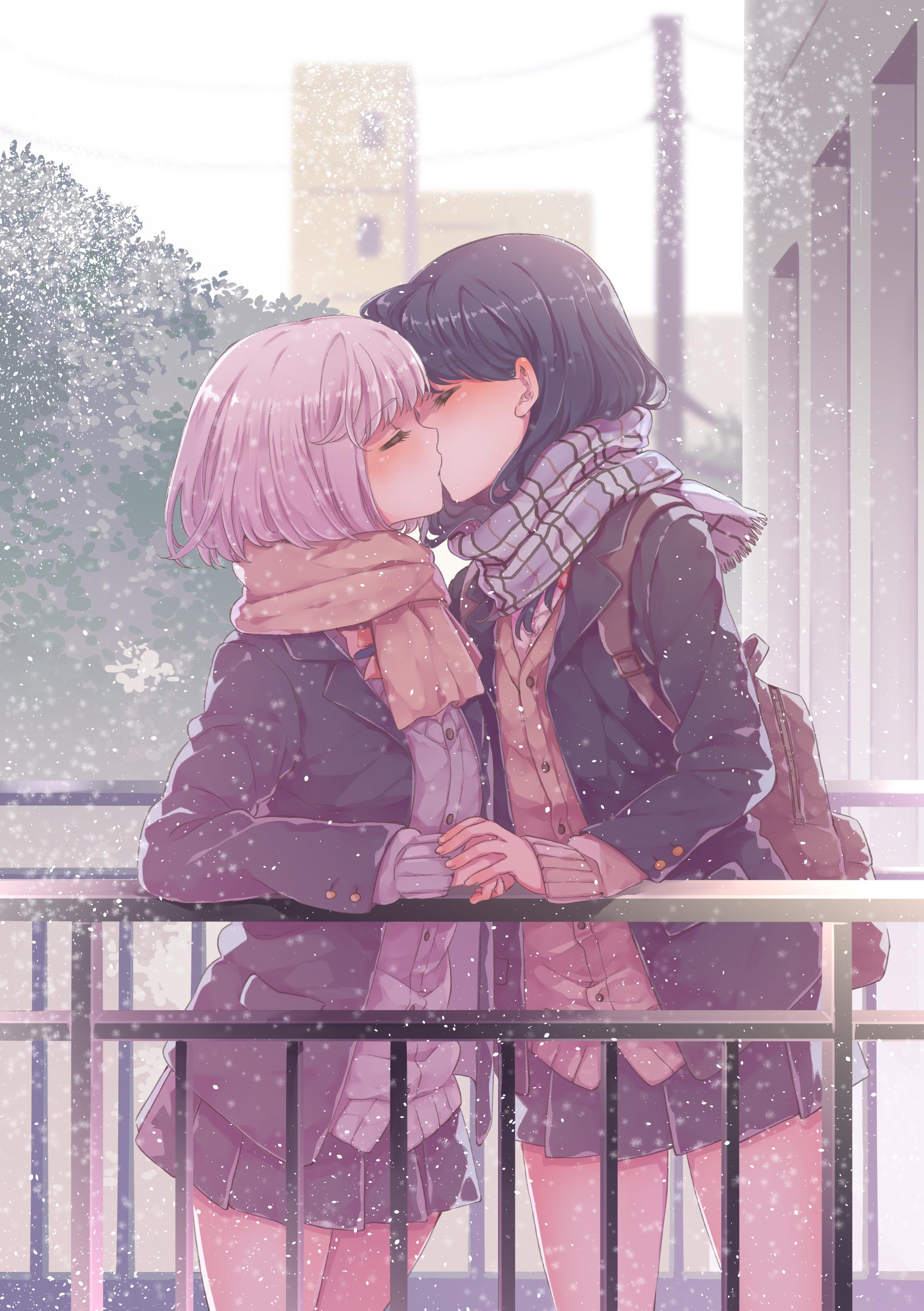 Rikka X Akane holding hands and kissing | Scrolller
