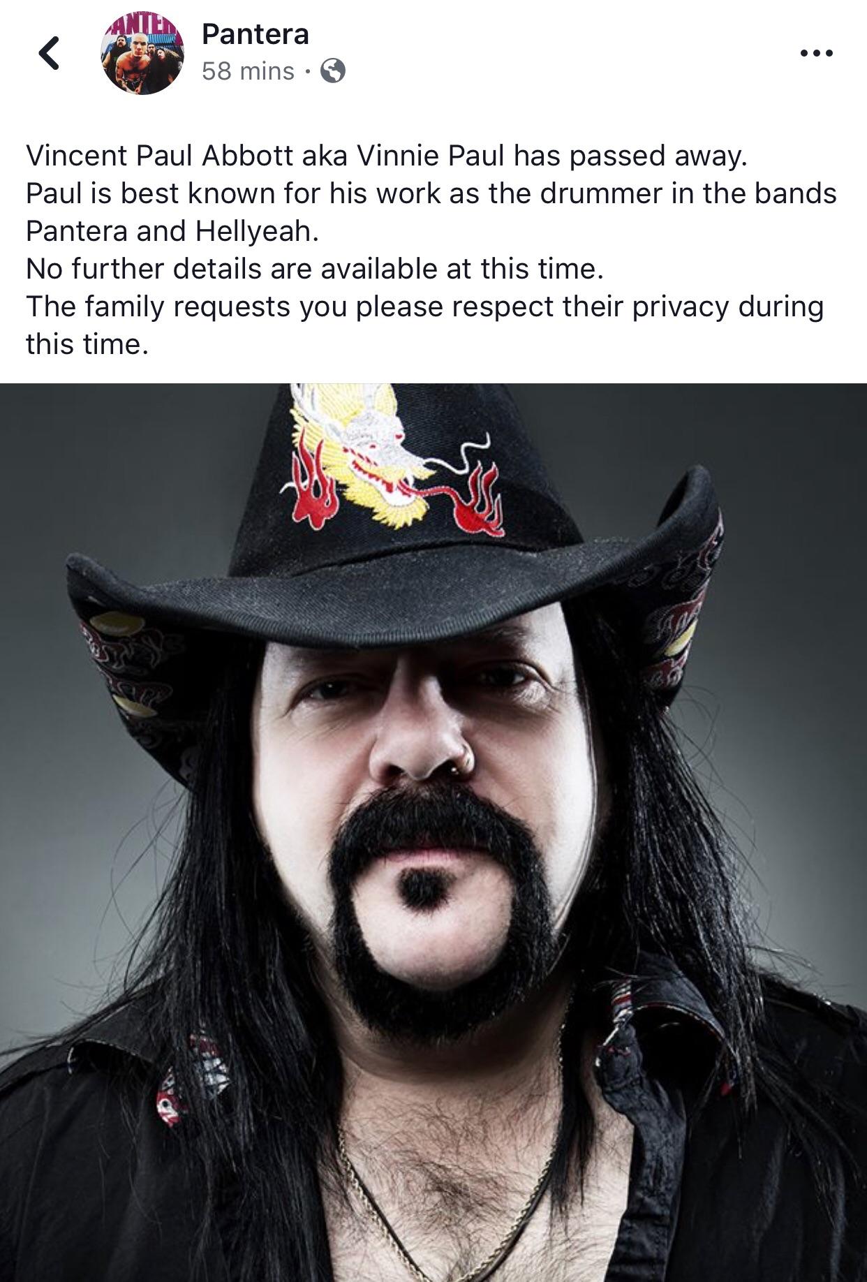 RIP Vinnie Paul | Scrolller