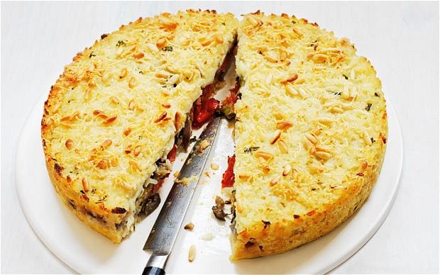 Risotto Cake With Roast Ratatouille Vegetables | Scrolller