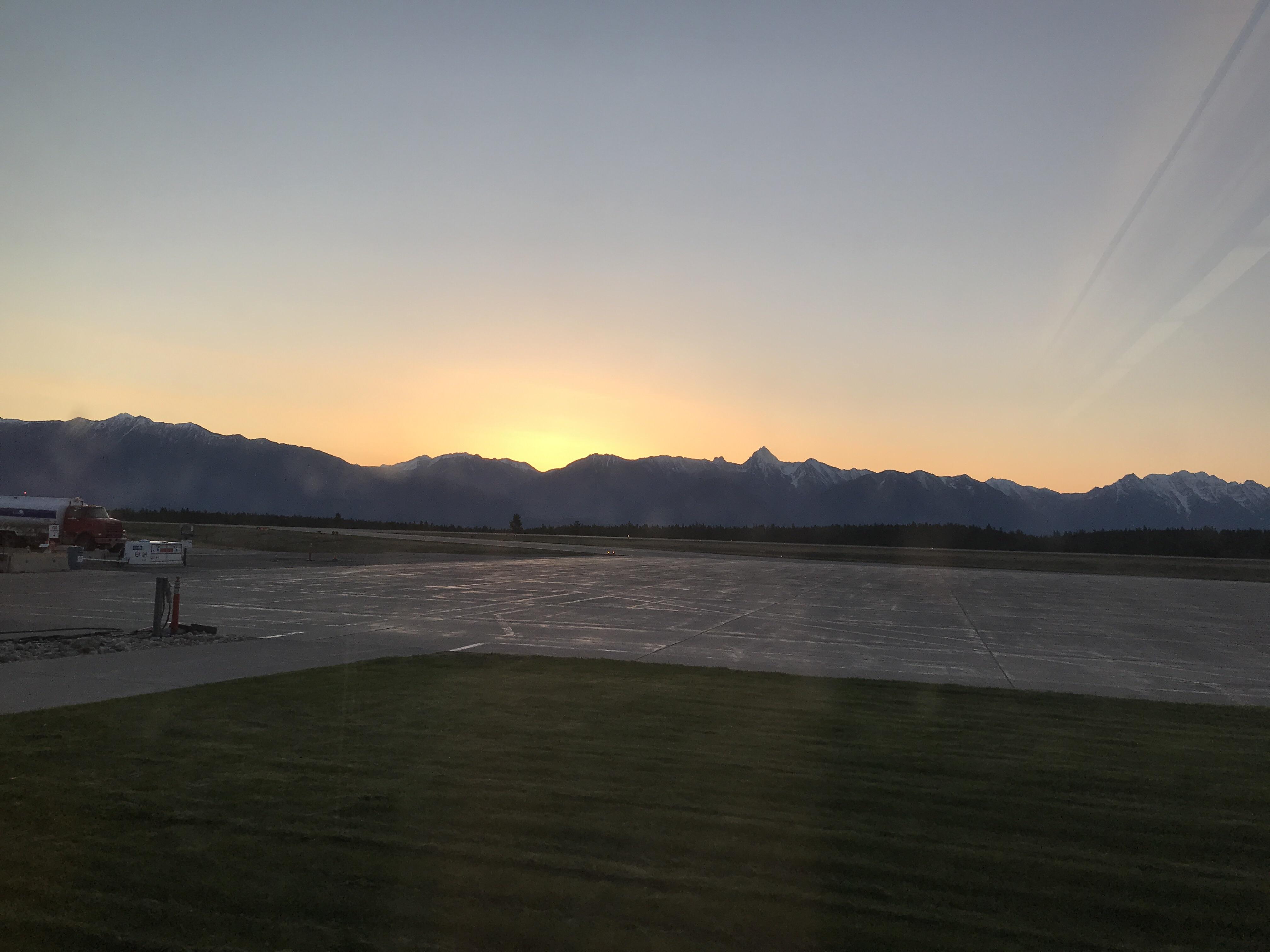Rocky Mountain backdrop against Cranbrook B.C. Airport. 6:30am | Scrolller
