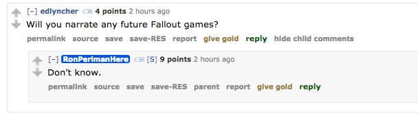 Ron Perlman confirms everything we know about Fallout 4! | Scrolller