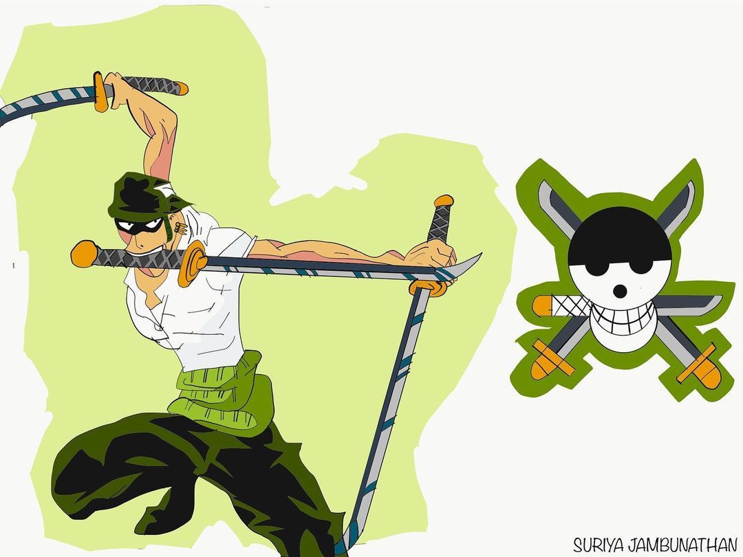 Roronoa Zoro art ( using Adobe Vector Draw ) | Scrolller