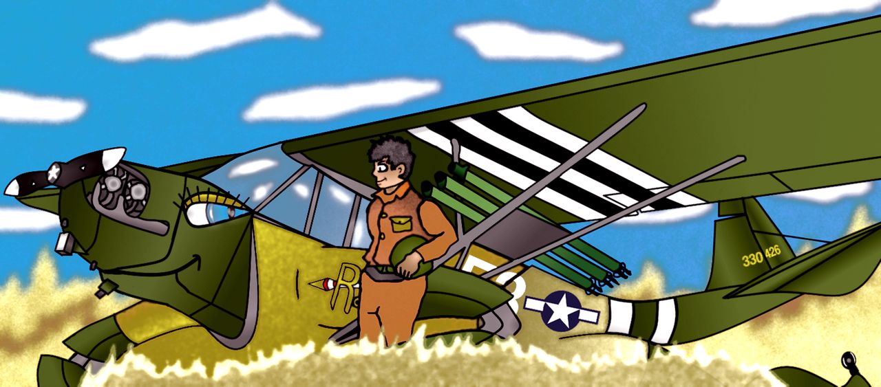 Rosie the Rocketer and her pilot, Bazooka Charlie | Scrolller