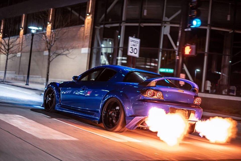 RX-8 spitting flames | Scrolller