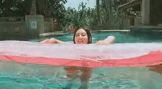 Saaya on a raft | Scrolller