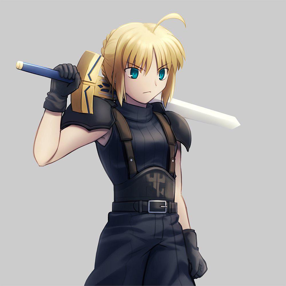 Saber in Cloud Strife’s outfit | Scrolller
