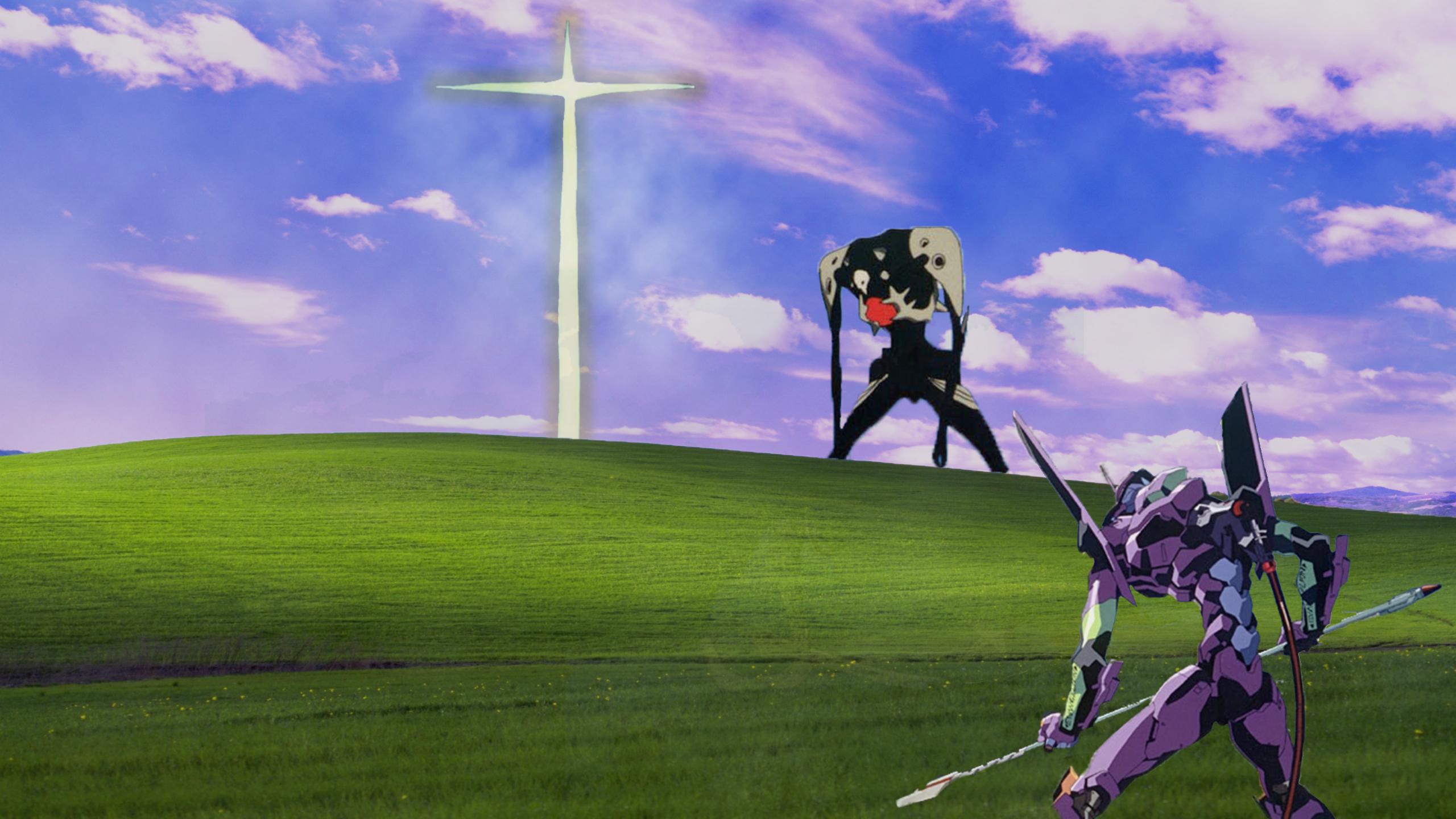 Windows XP 乙愛竹 × Sachiel × Eva unit 01 PM to get 2560 × 1440 version ...