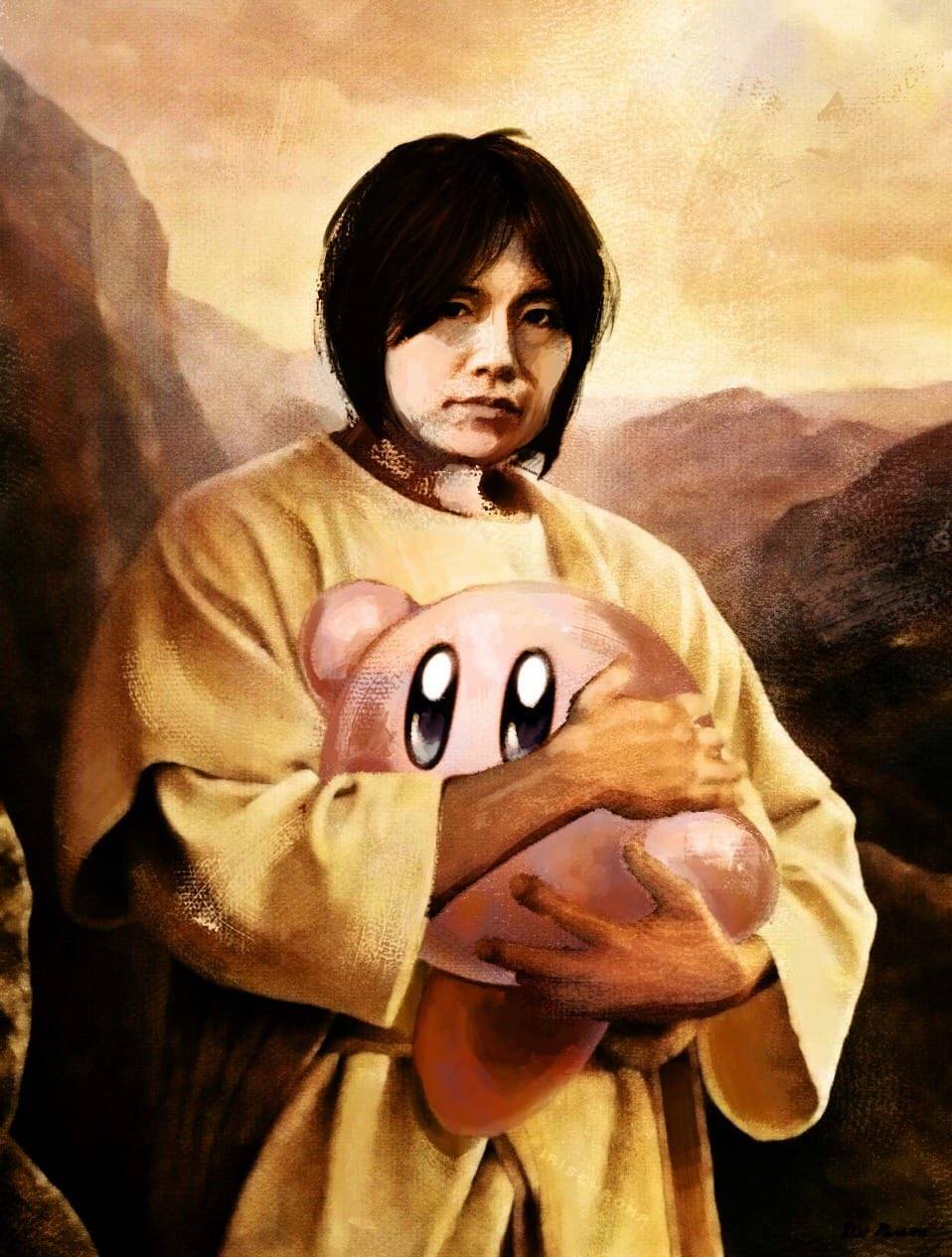 Sakurai protecting Kirby | Scrolller