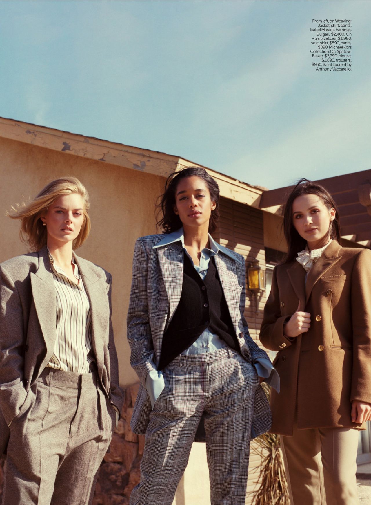 Samara Weaving, Laura Harrier and Maude Apatow in suits | Scrolller