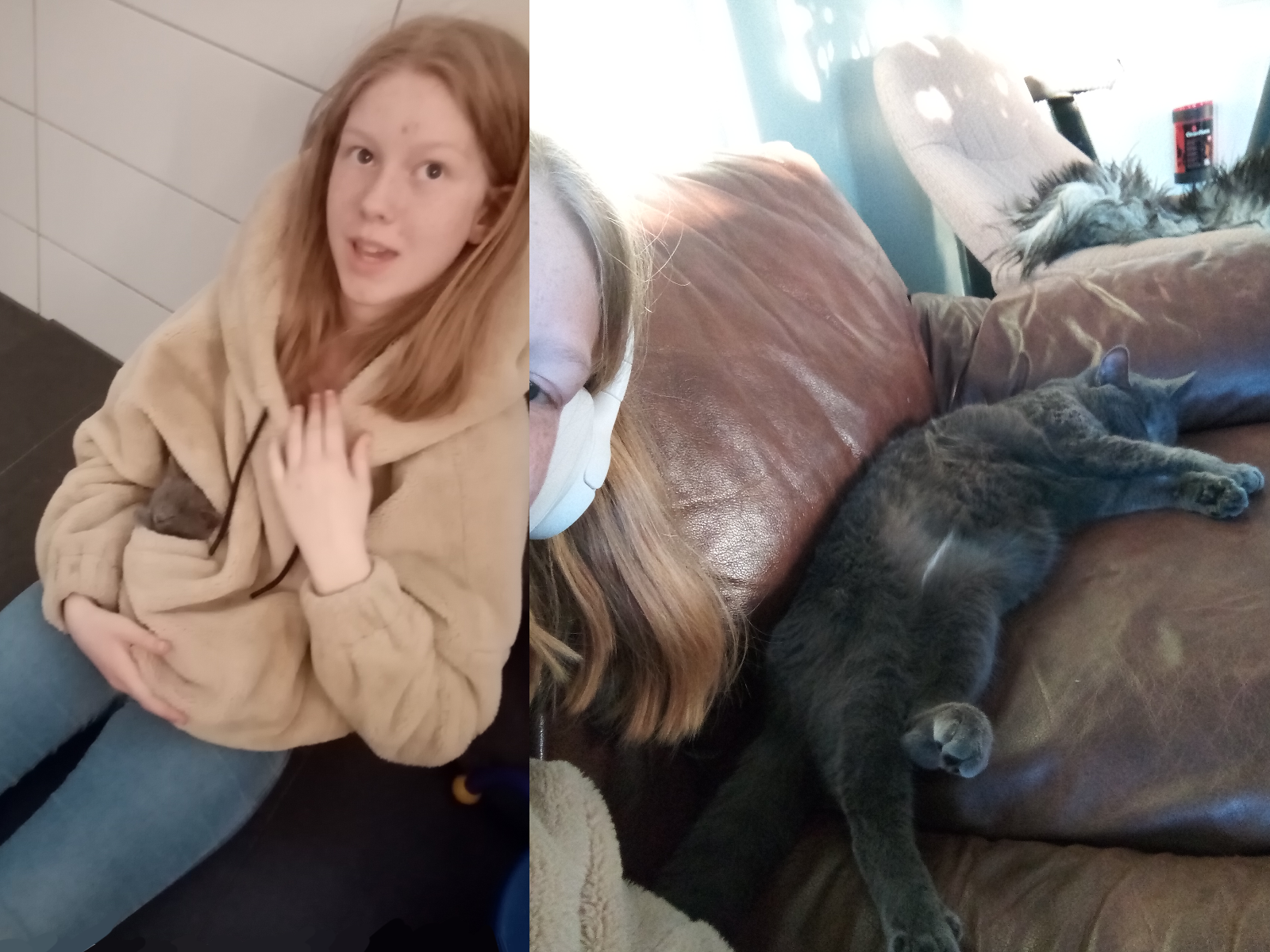Same girl, same cat with a one year difference | Scrolller