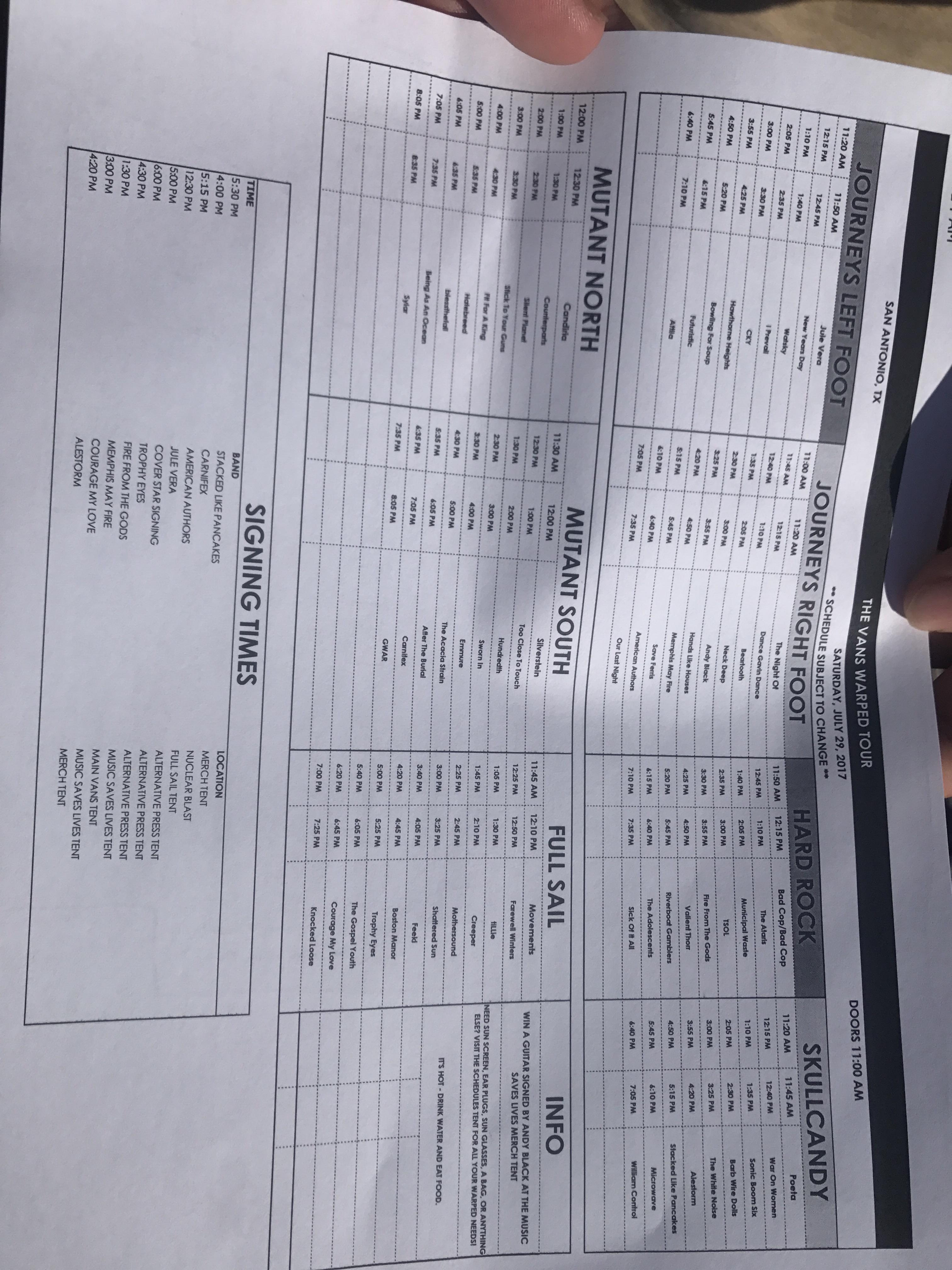 San Antonio set times | Scrolller