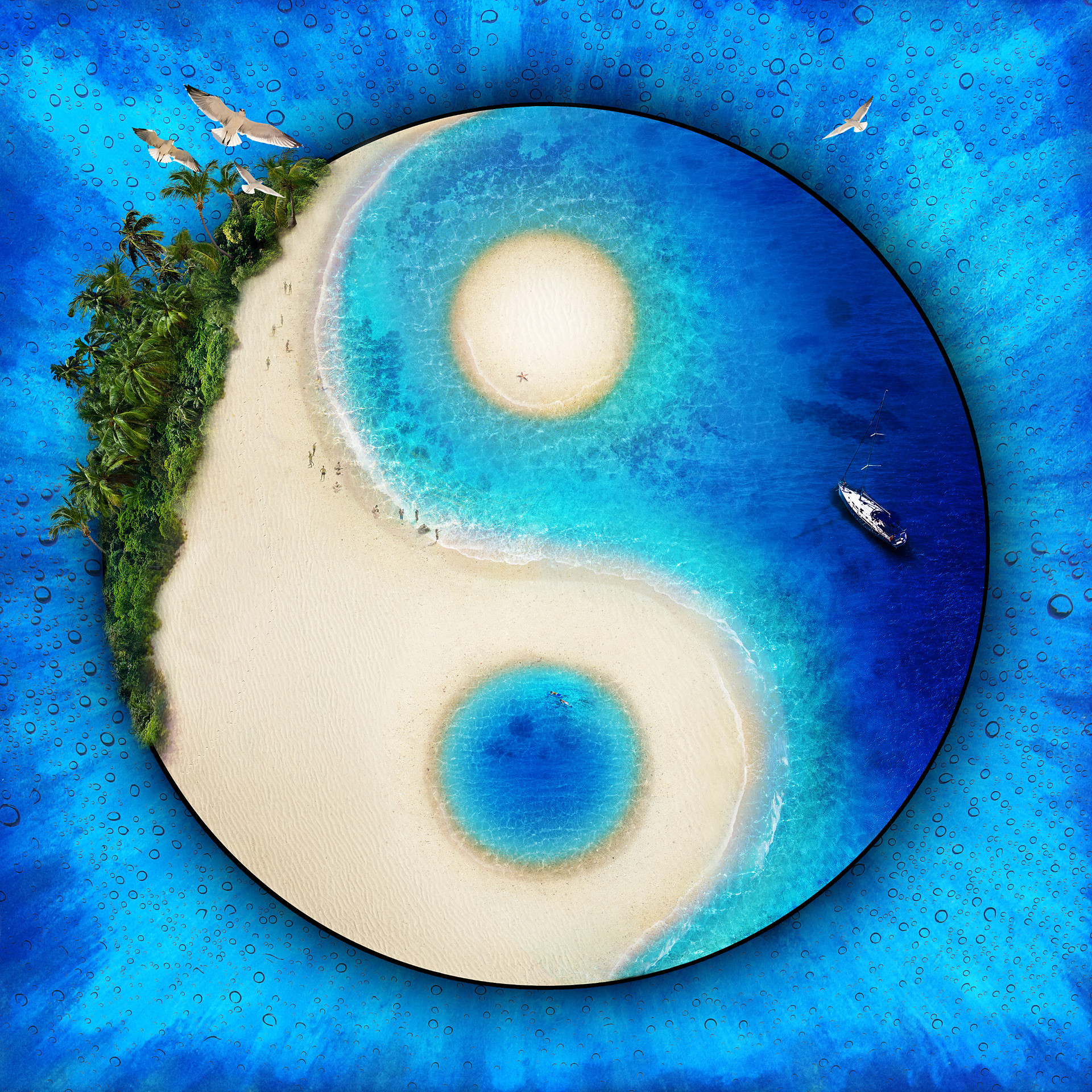 Sand and Sea Yin Yang by Michael Berland | Scrolller