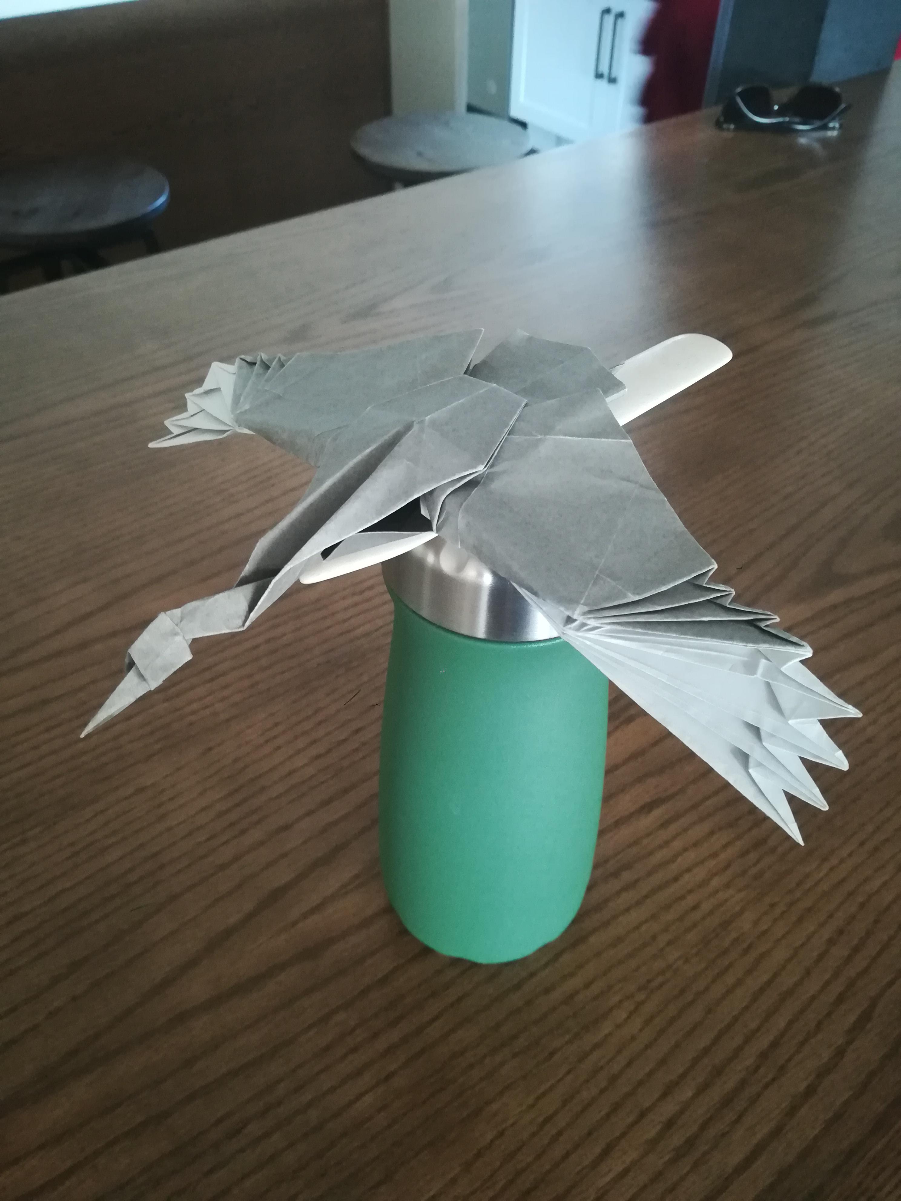 Satoshi Kamiya's crane, folded by me | Scrolller