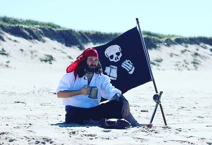 Saw all the custom flags so here is mine plus me on Cape Cod not far from the Whydah wreck ...
