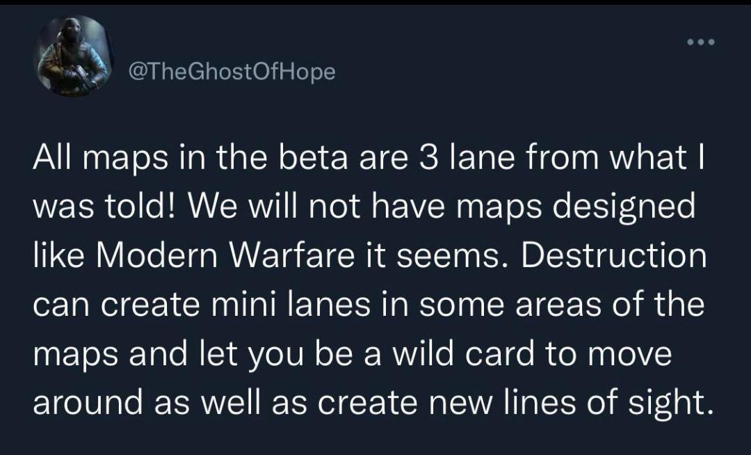 Saw this posted elsewhere, I hope it's true. The maps were the worst part of Modern Warfare IMO ...