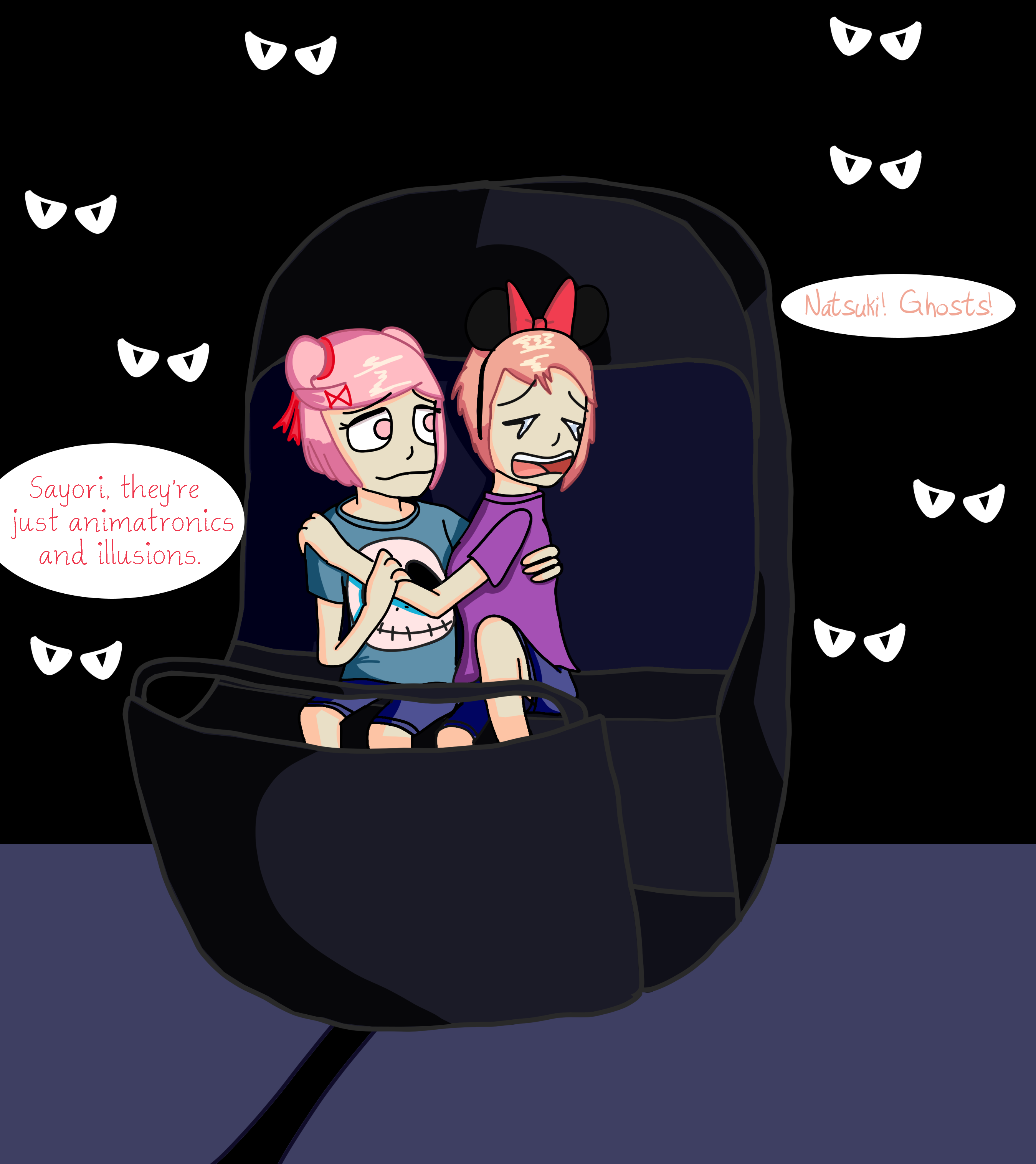 Sayori and Natsuki on the Haunted Mansion | Scrolller
