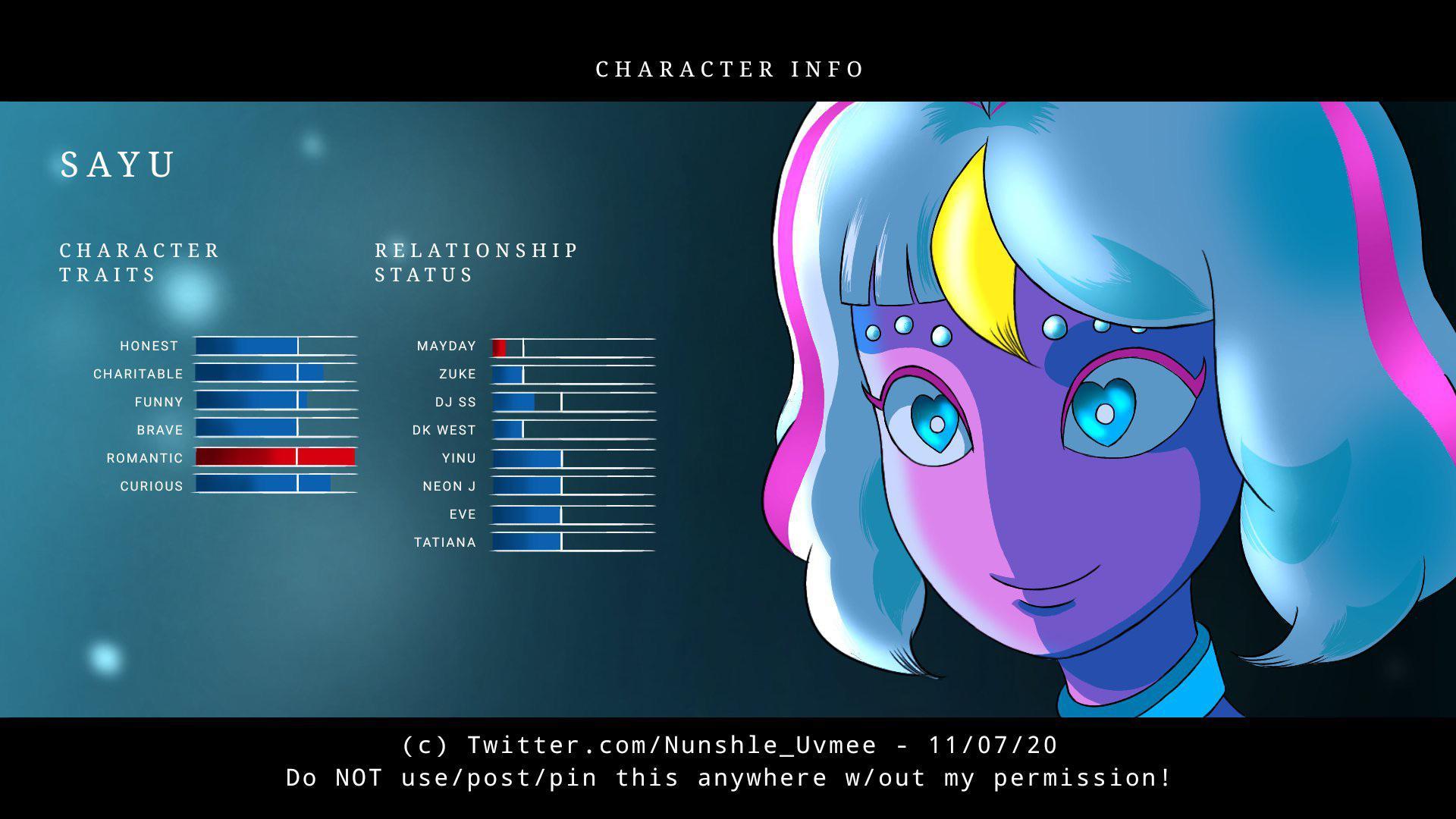 Sayu with an Until Dawn character start screen! By @Nunshle_Uvmee on twitter | Scrolller