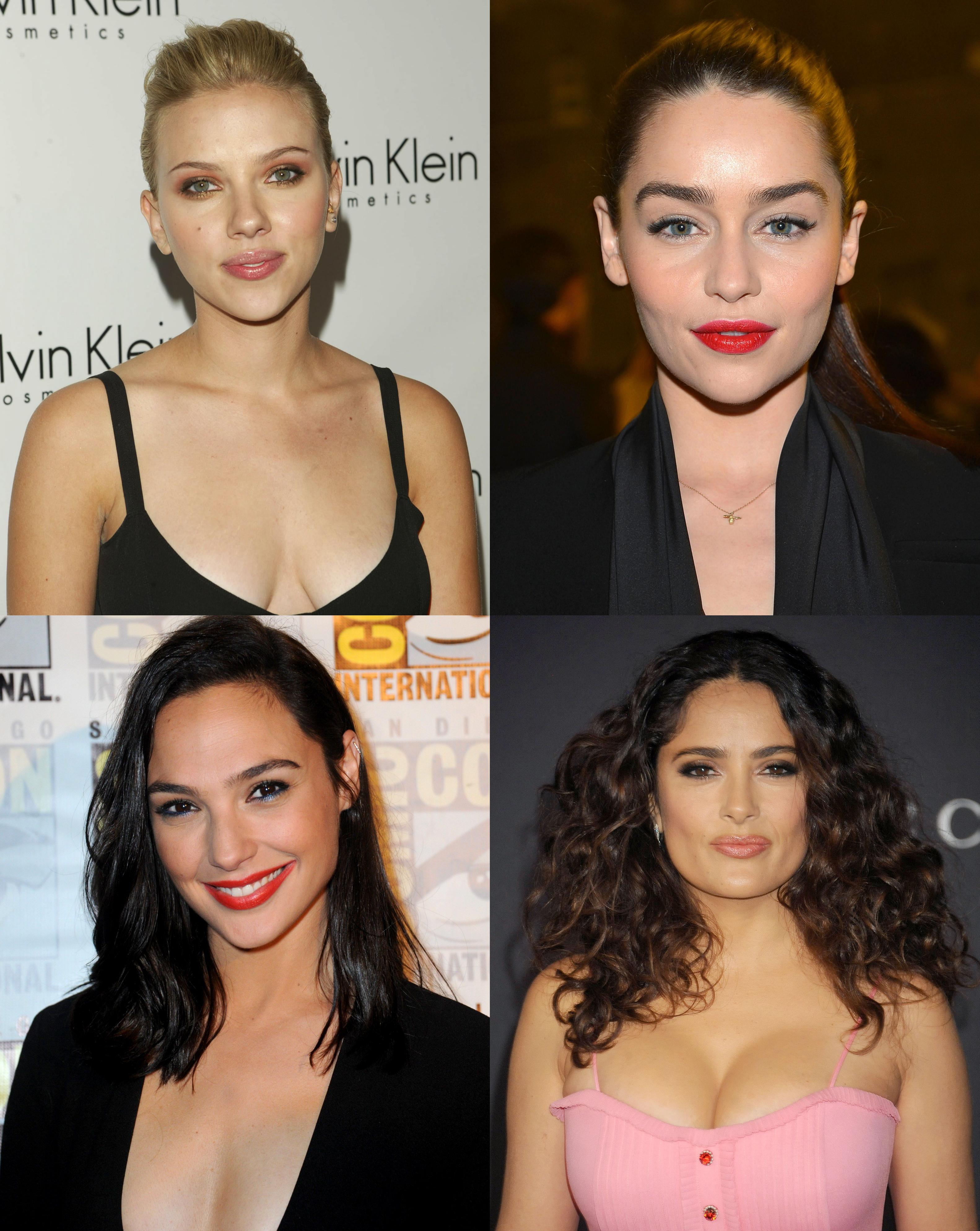 Feel so hard for Scarlett Johansson, Emilia Clarke, Gal Gadot and Salma Hayek. Someone can help ...