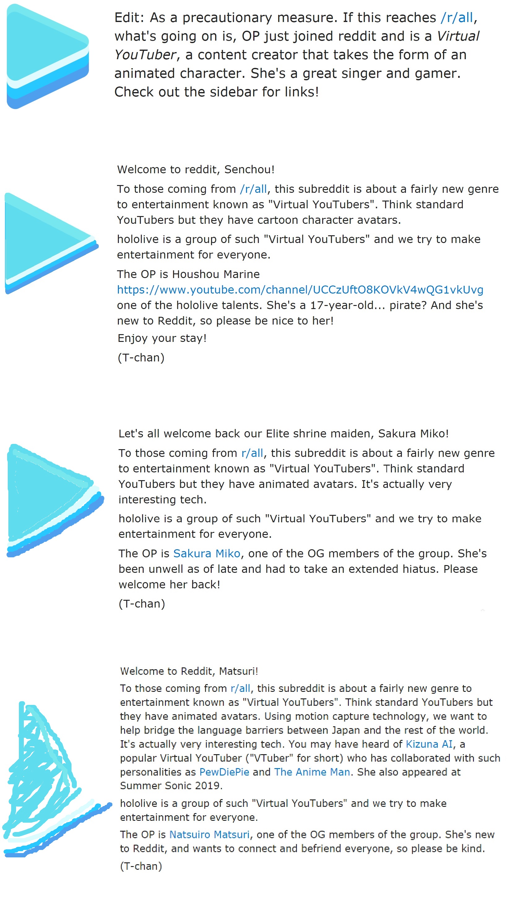 Seeing that the mod's sticky comments are becoming more verbose... | Scrolller
