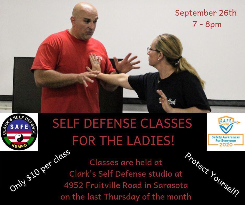 Self Defense classes in Sarasota for ladies who are interested. The instructors here are great ...