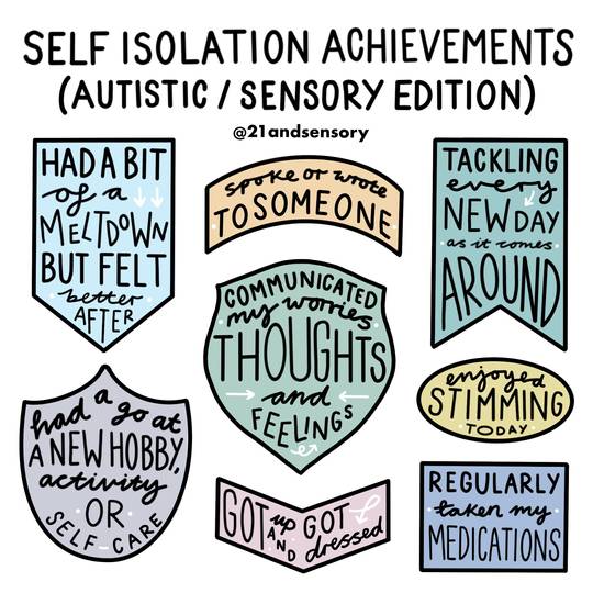 Self Isolation Achievements. Credit @21andsensory | Scrolller