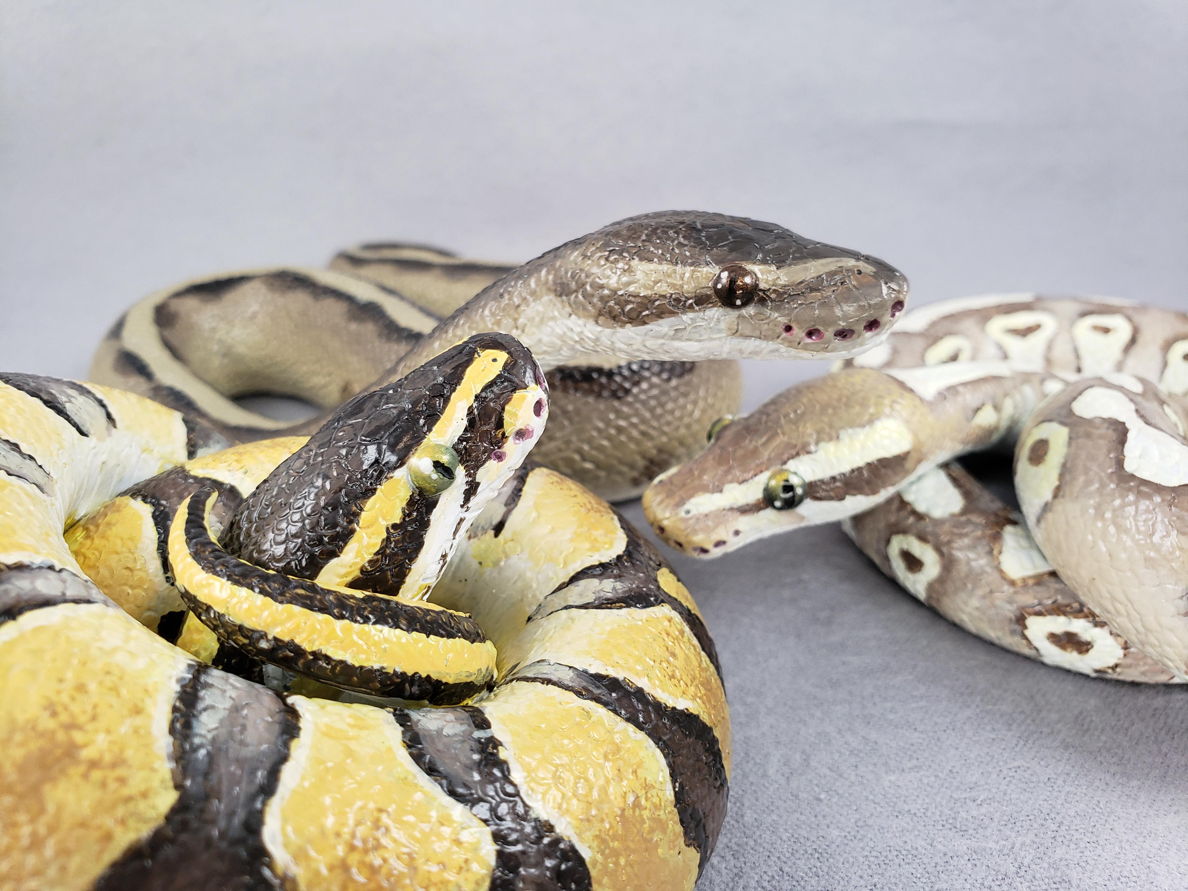 [Self] Made these custom ball python sculptures out of Cosclay for ...