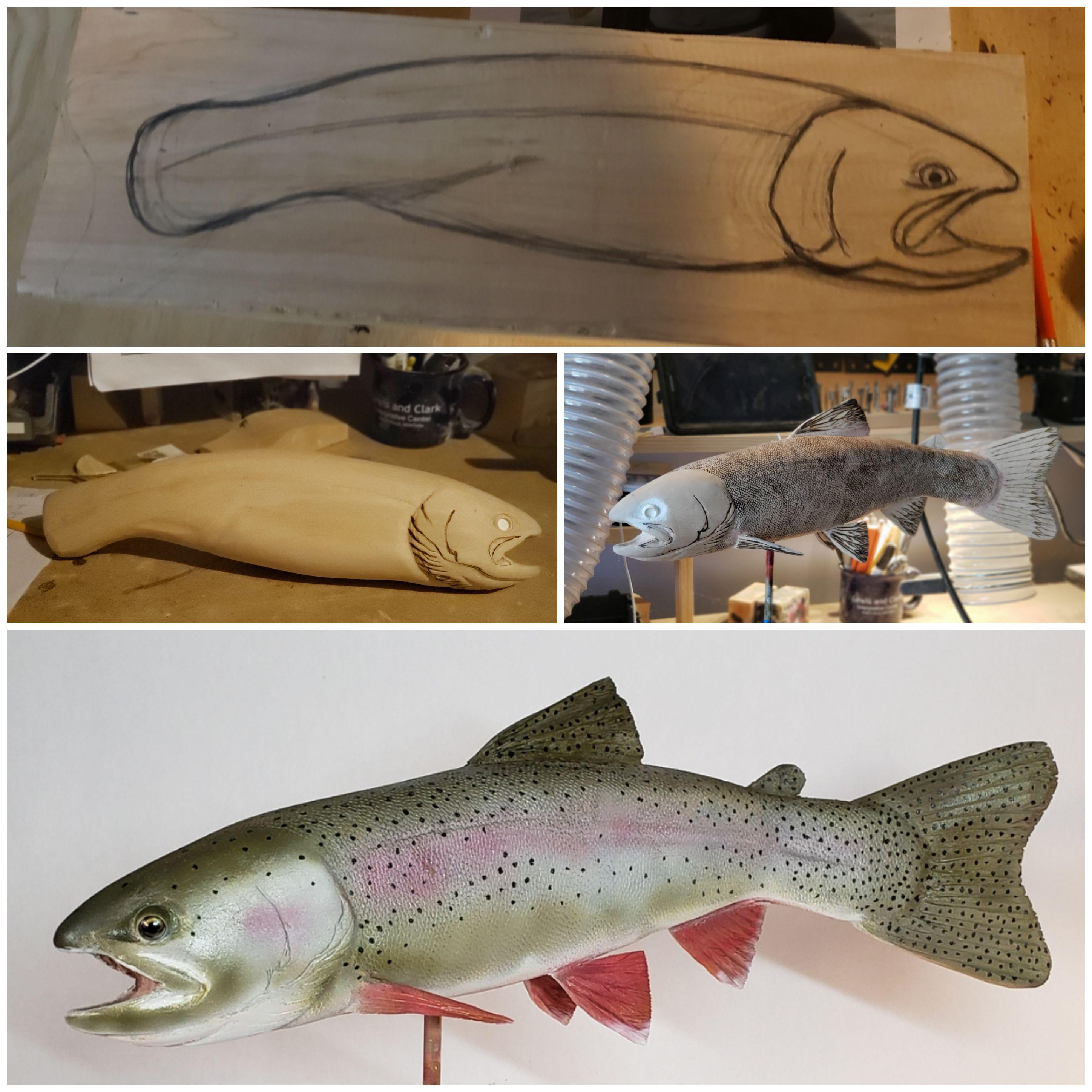 [self] Rainbow trout wood carving | Scrolller