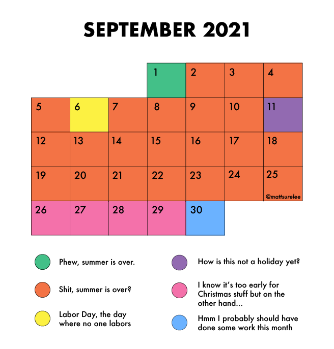 September schedule (oc) | Scrolller