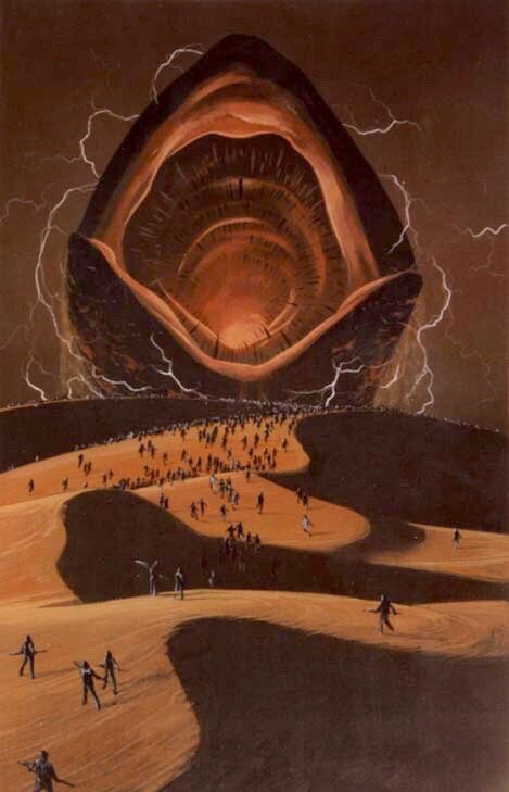 Shai Hulud concept art for Dune (1984). credit: Miller/Masters. | Scrolller