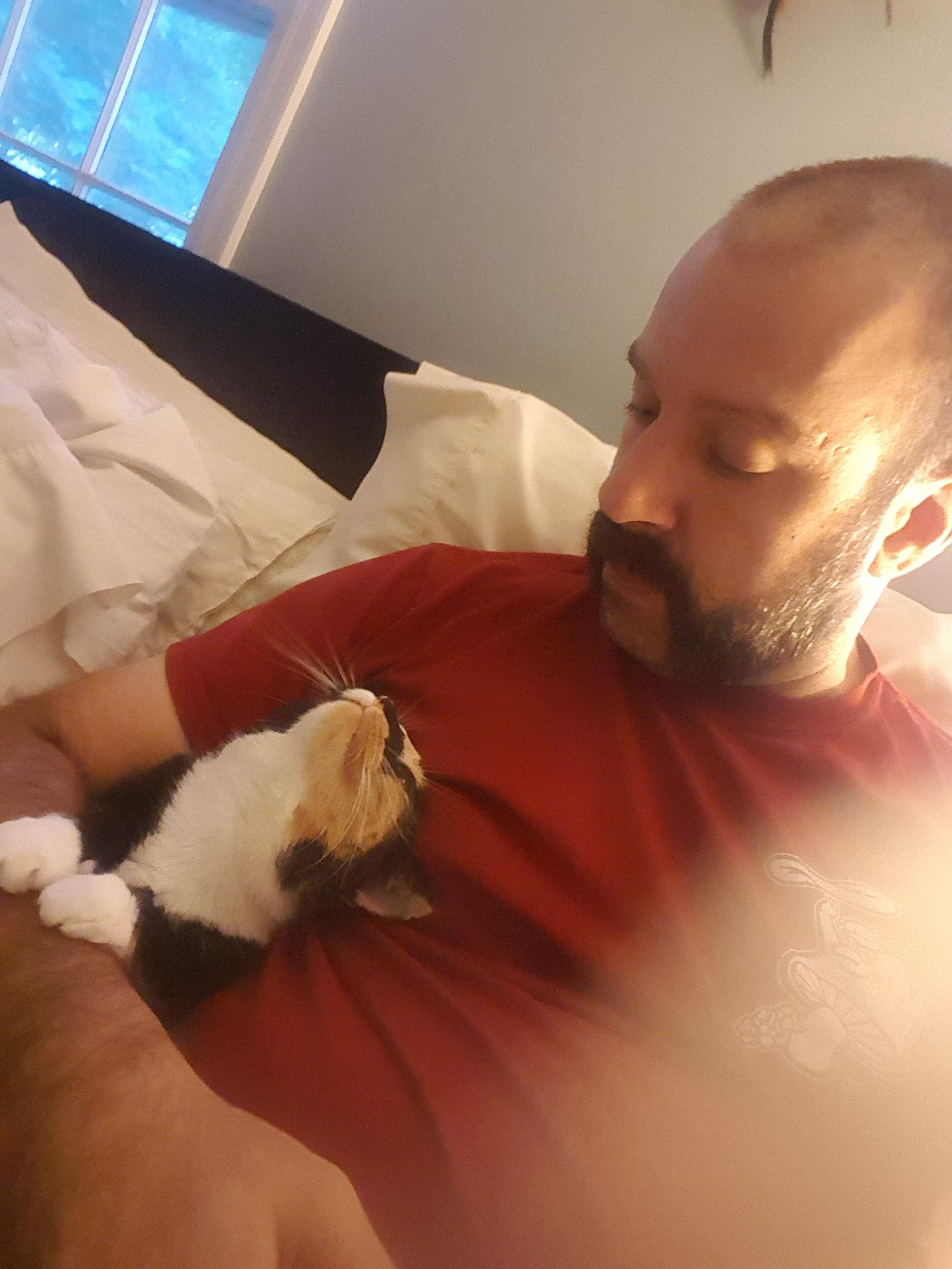 She came to wake me up with a snuggle. | Scrolller