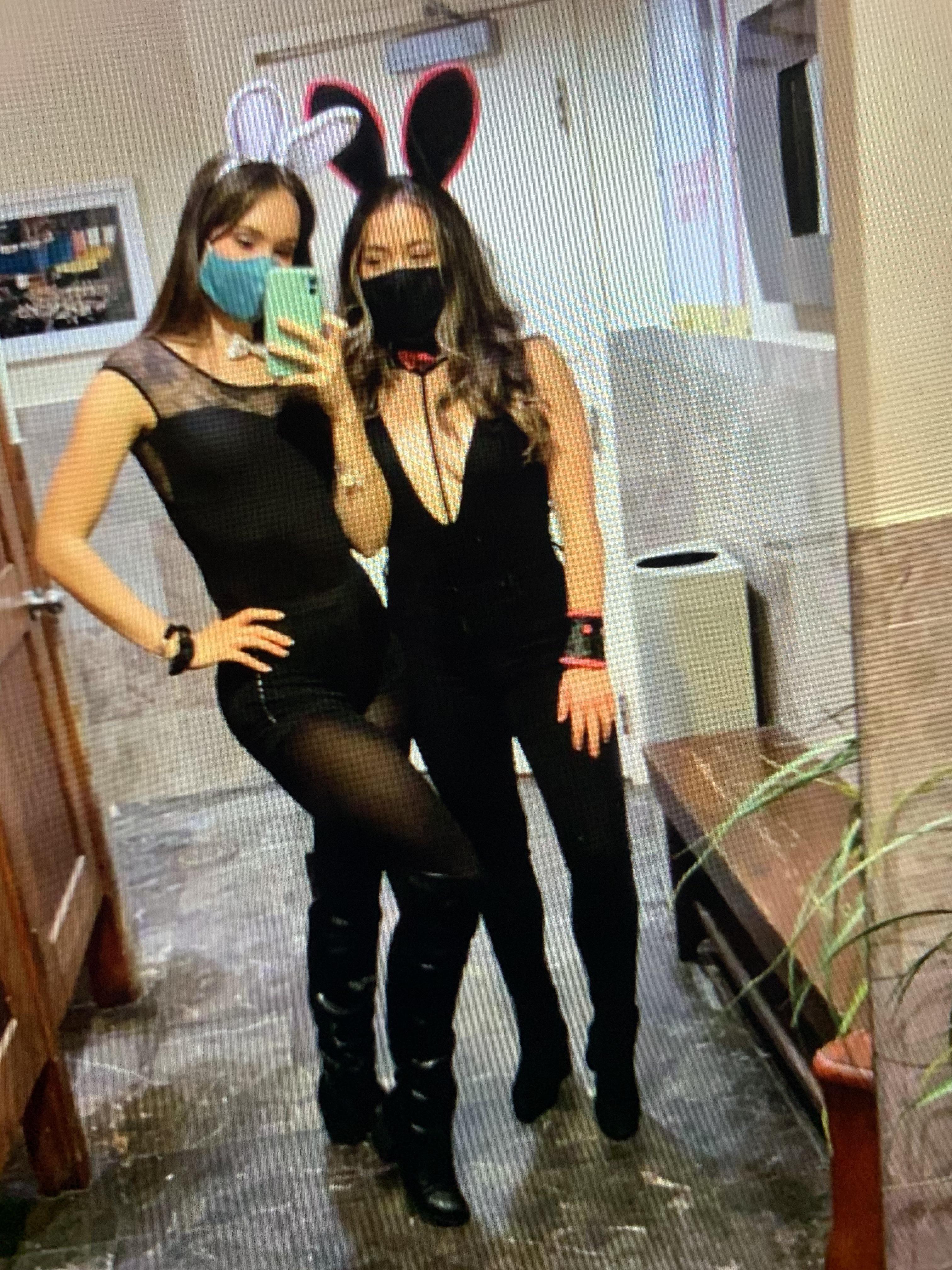 She was literally a snowbunny for Halloween (left) | Scrolller