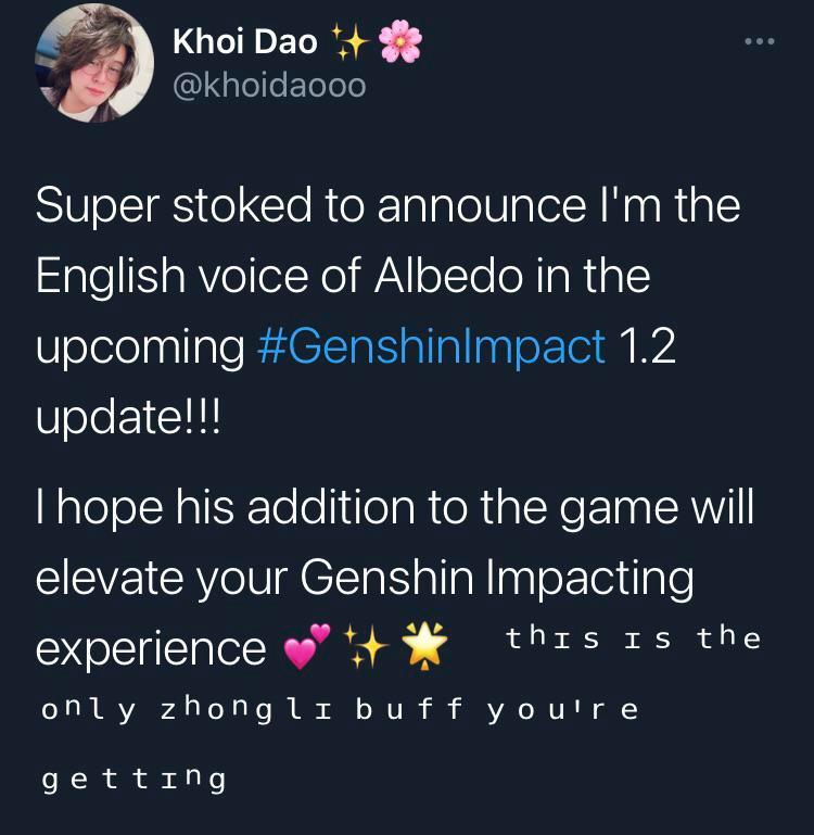 Shoutouts to Albedo’s English VA’s Self Awareness | Scrolller