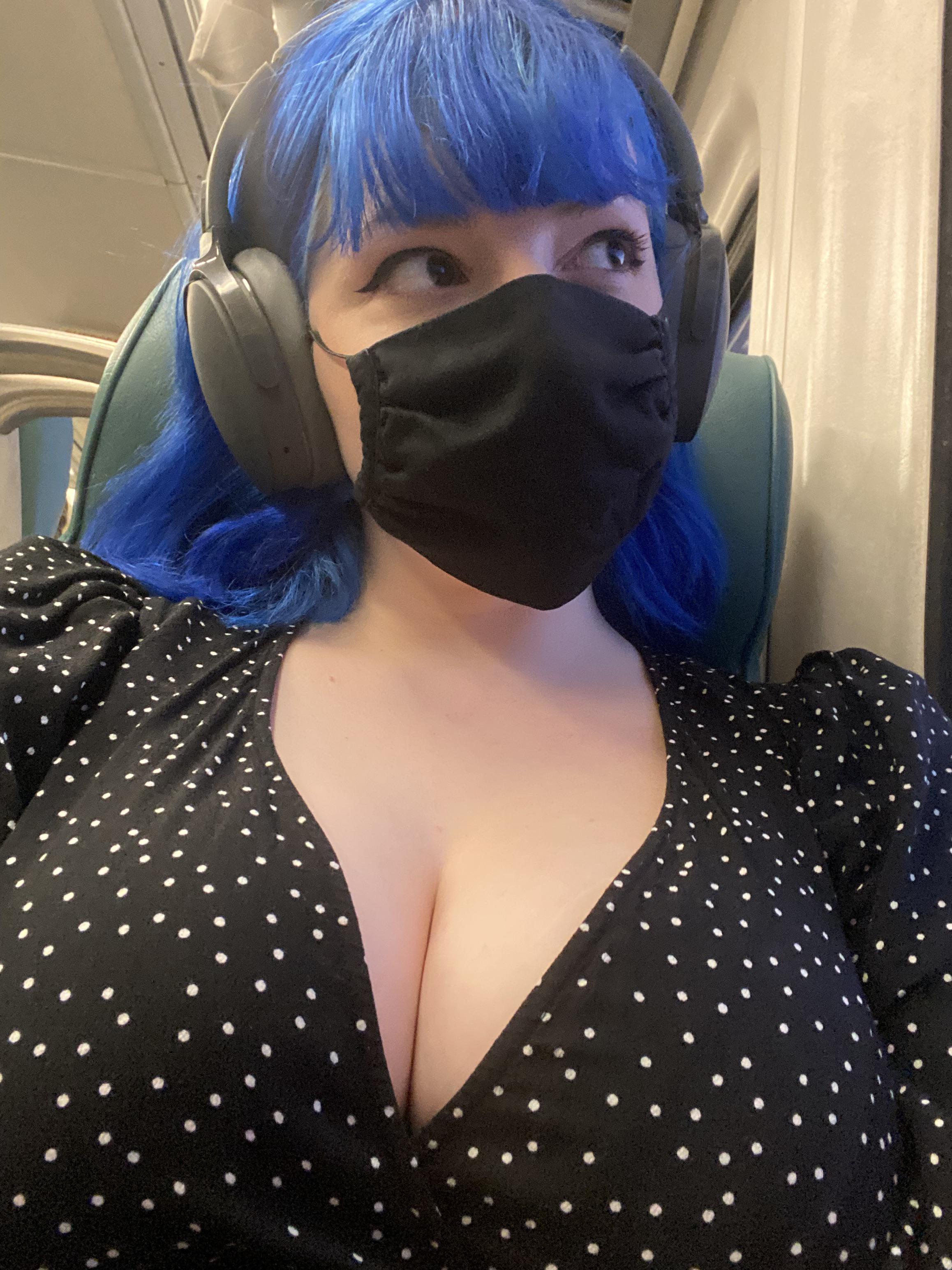 showing off my cleavage on the train | Scrolller