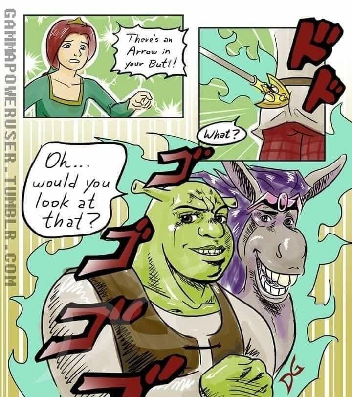 Shrek is now a jojo reference | Scrolller