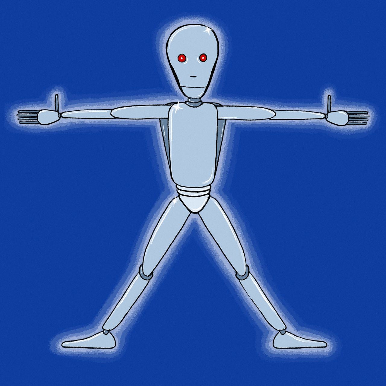 Shy shiny robot | Scrolller