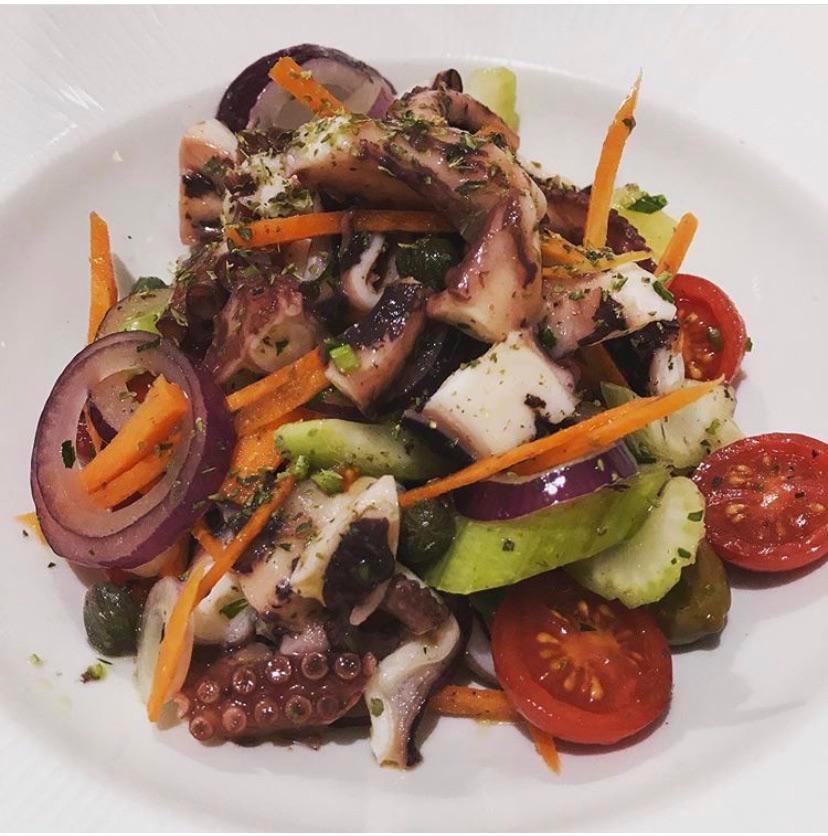 Sicily has some amazing seafood. Here’s a picture of a grilled octopus salad in Palermo that I ...