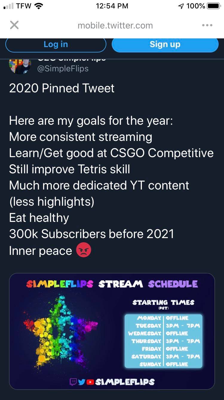 SIMPLE FLIPS STREAMING SCHEDULE | Scrolller