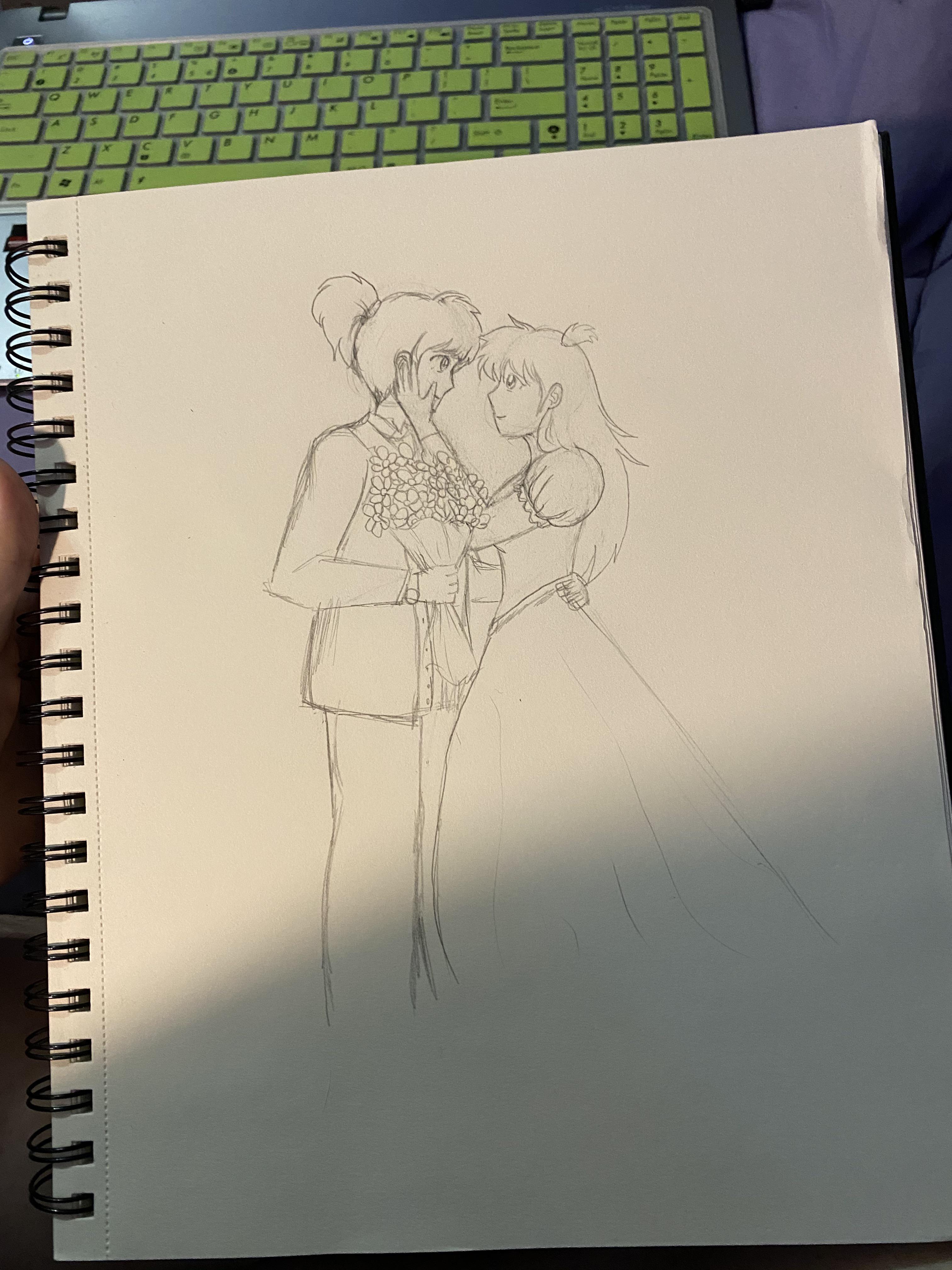 Sketched Rin and Kohaku getting married | Scrolller