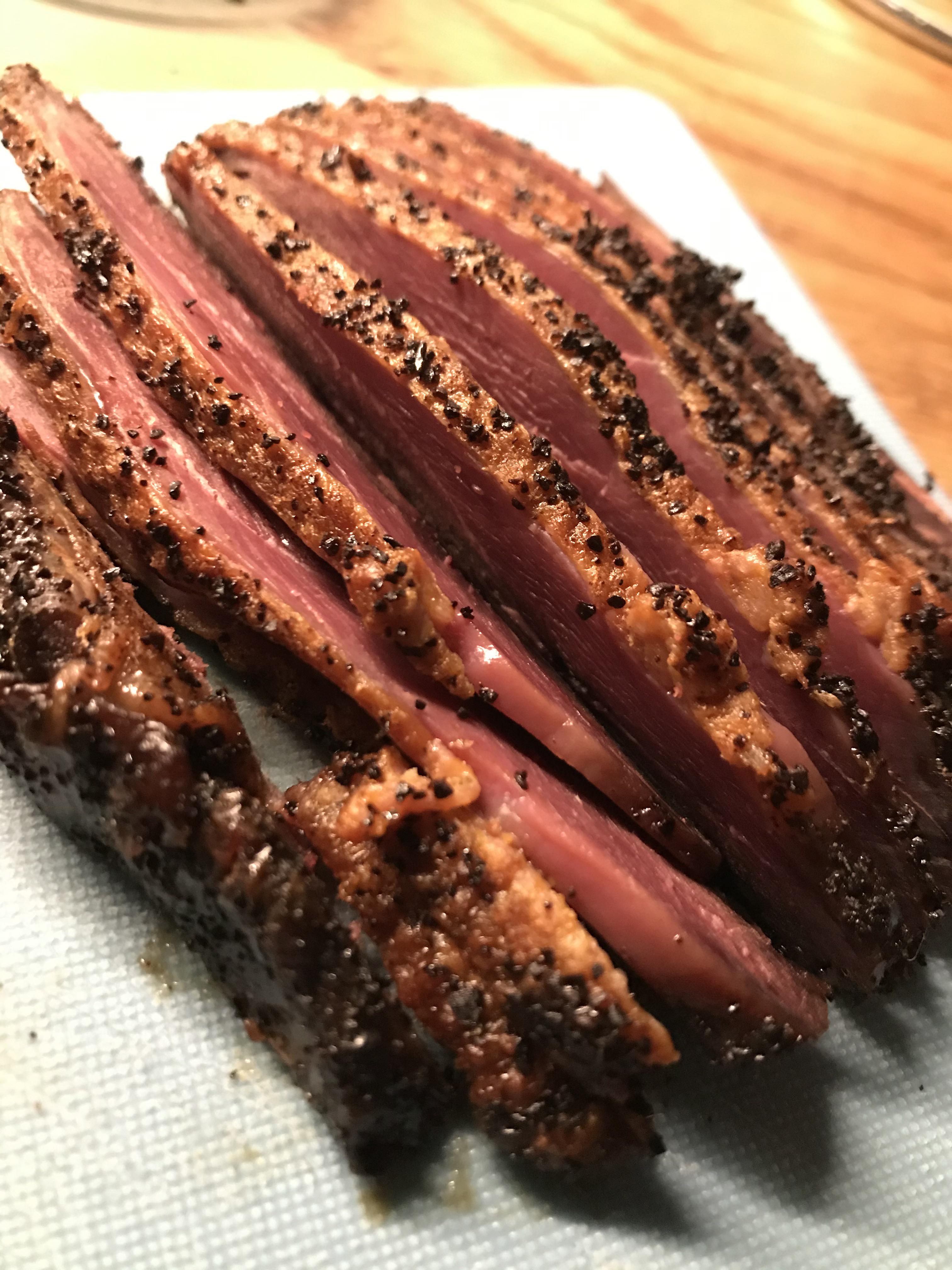 Smoked maple duck bacon ready for the pan | Scrolller
