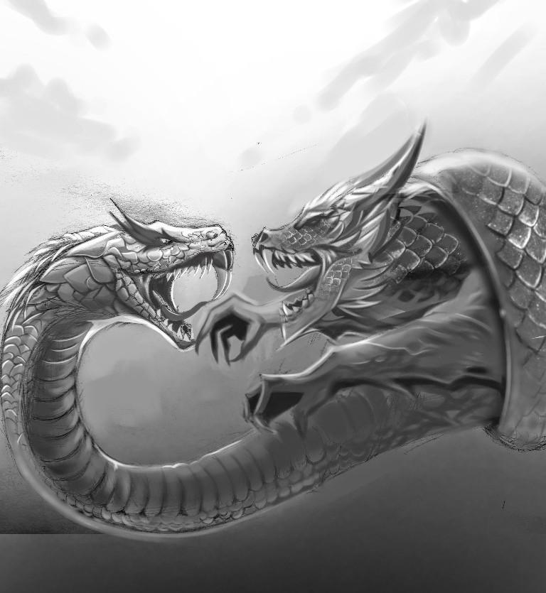 Snake Vs Dragon Original content By me. | Scrolller