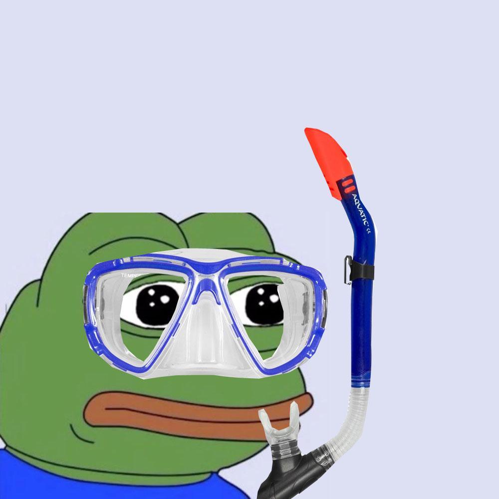 Snorkeling Pepe. | Scrolller