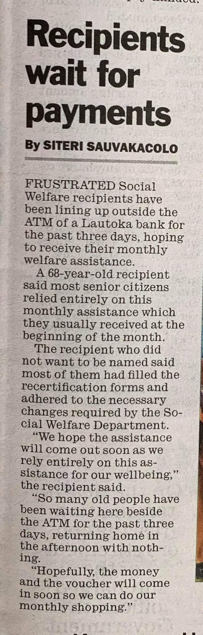 Social Welfare Recipients wait for payments | Scrolller